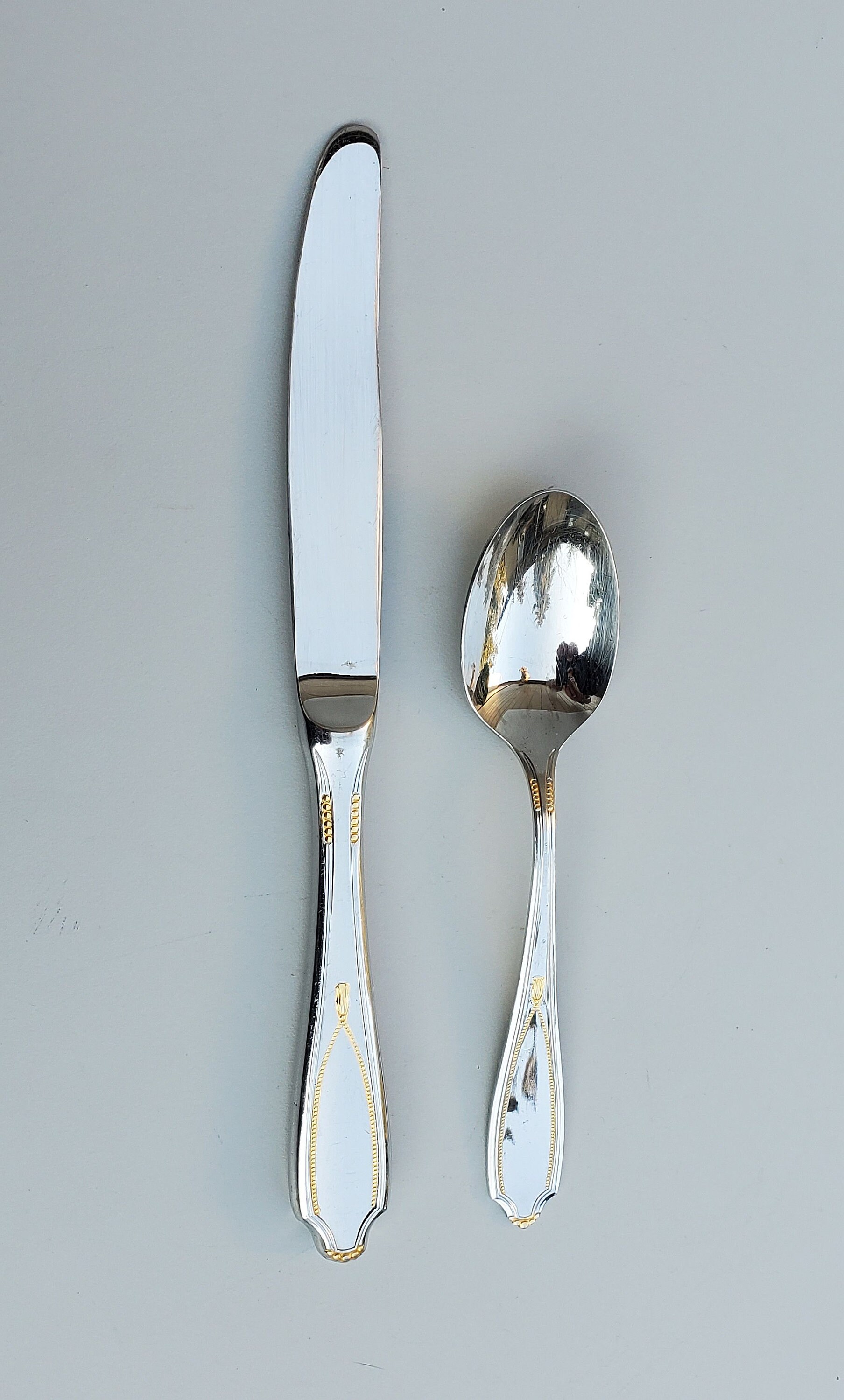 Yamazaki Stainless Victoria Gold Pattern - Set of 2 Pieces - 1 Teaspoon ...