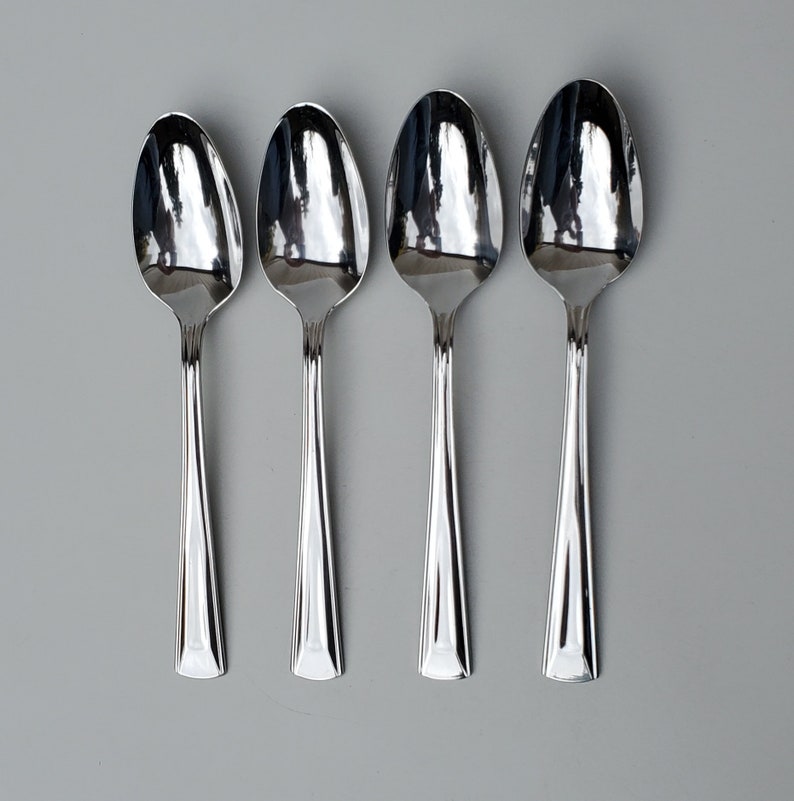 Oneida Stainless Flatware Cella Pattern - Set of 4 Soup Spoons - Glossy ...