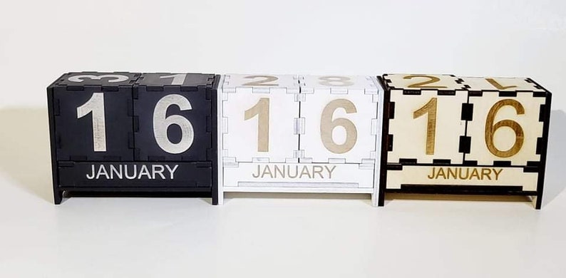 Laser Cut Wood Perpetual Calendar: Desk Decor, Birthday Gift - Etsy