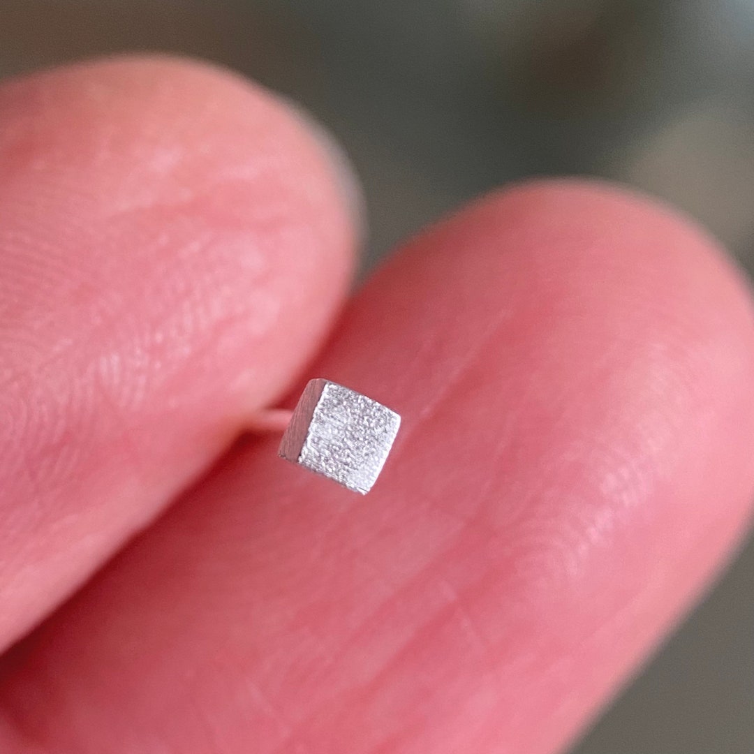 Minimalist Gold S925 Silver Ear Stud-one Piece-cube Ear Stud -stud ...
