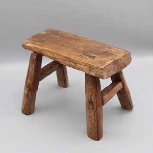 Chinese Small Wooden Stool Very Old Antique Solid Wood Stool - Etsy