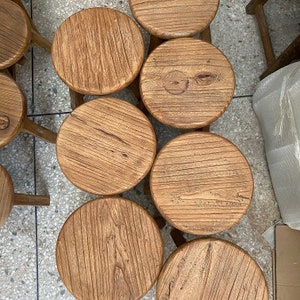 Small Round Chinese Stool From Reclaimed Elm Wood More Than 60 Years - Etsy