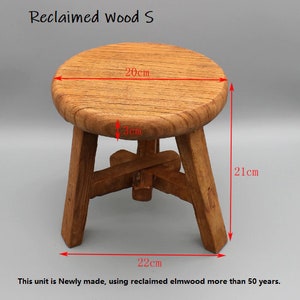 Small Round Chinese Antique Solid Elm Wood Stool - Etsy
