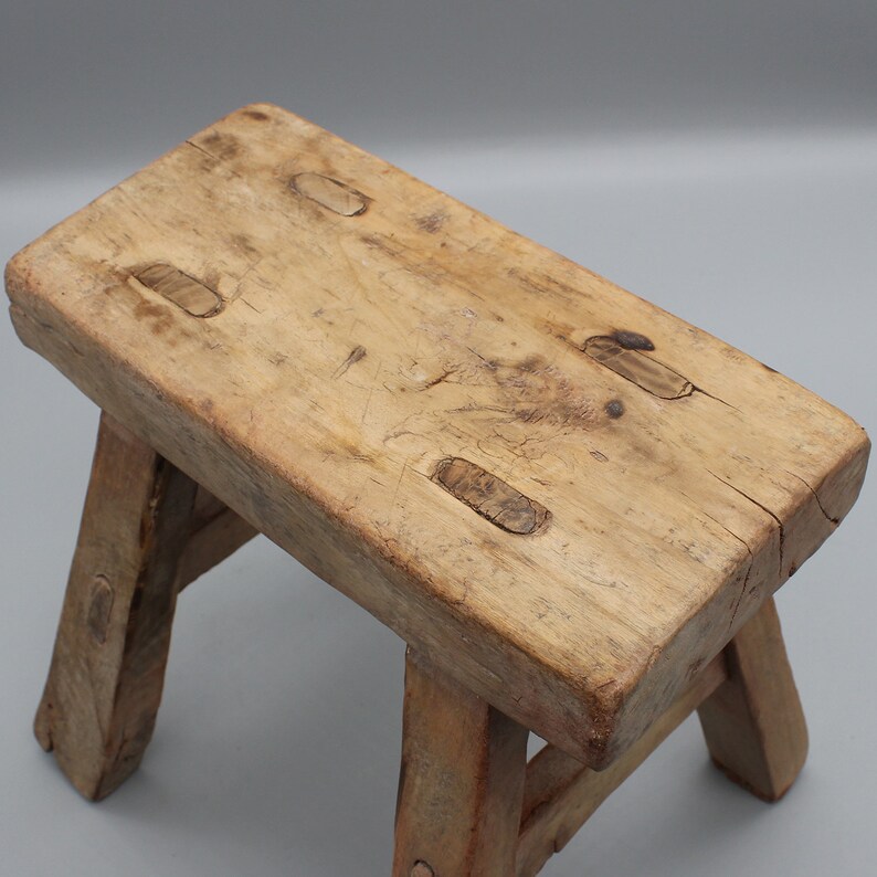 Chinese Antique Very Old Solid Wood Small Wooden Stool - Etsy