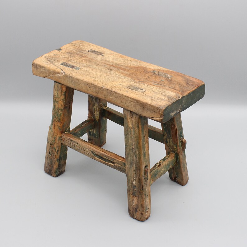 Chinese Small Wooden Stool Very Old Antique Solid Wood Stool - Etsy