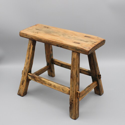 Small Round Chinese Antique Solid Elm Wood Stool - Etsy