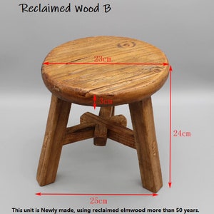 Small Round Chinese Antique Solid Elm Wood Stool - Etsy