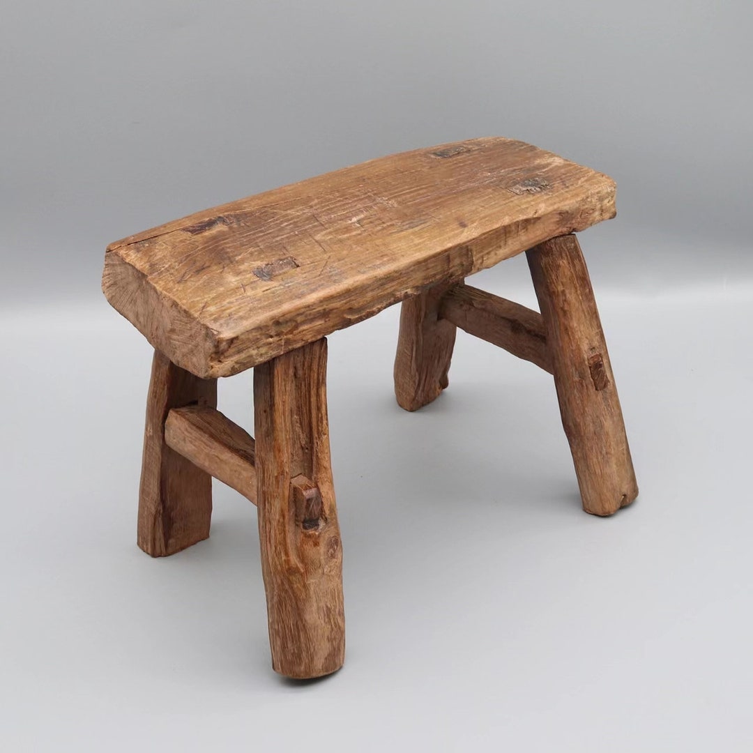 Chinese Small Wooden Stool Very Old Antique Solid Wood Stool - Etsy
