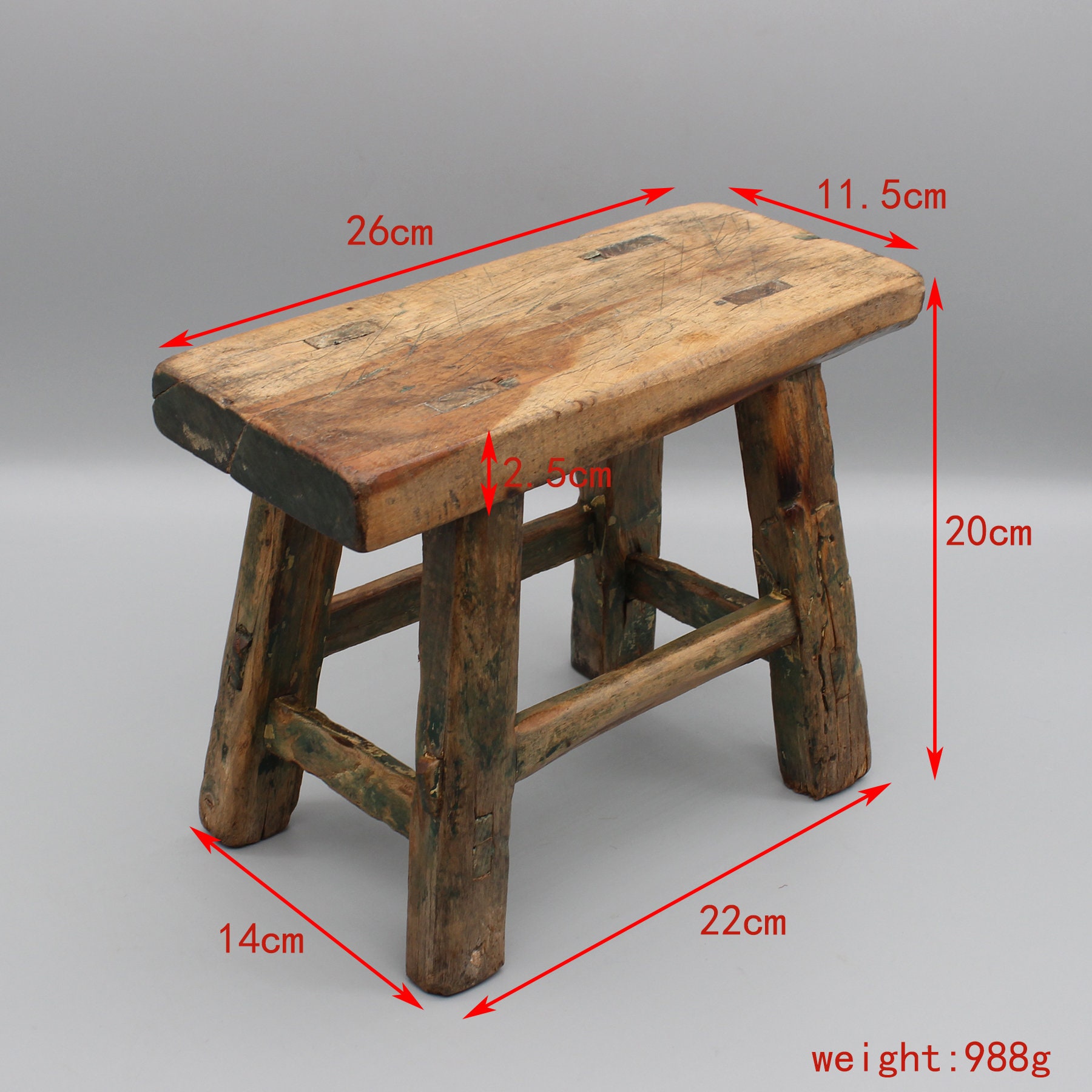 Chinese Small Wooden Stool Very Old Antique Solid Wood Stool - Etsy