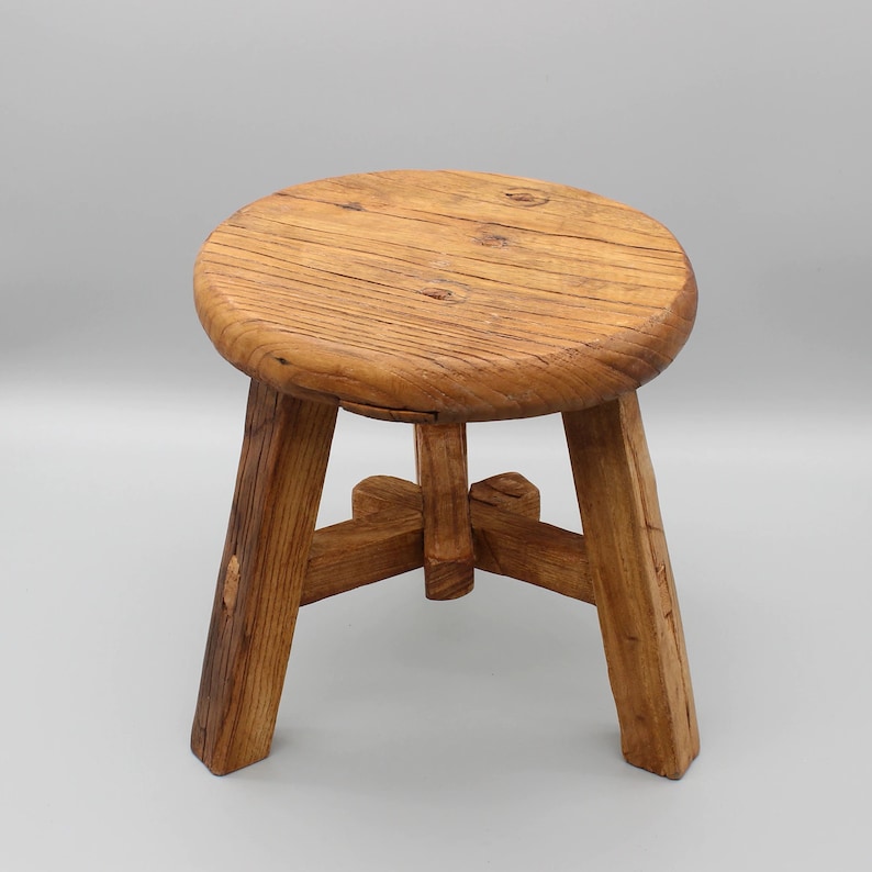 Small Round Chinese Stool From Reclaimed Elm Wood More Than 60 - Etsy
