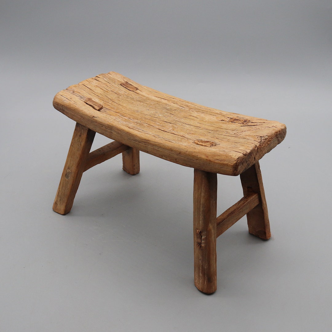 Chinese Antique Very Old Solid Wood Small Wooden Stool - Etsy