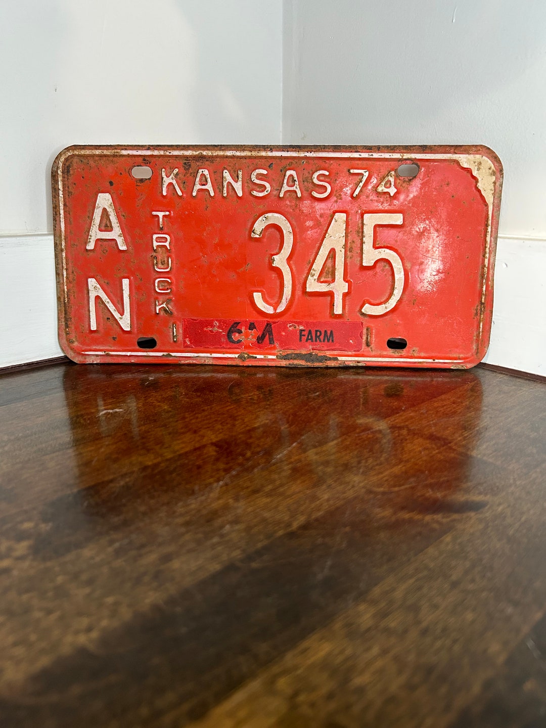 Vintage Red Truck License Plate | Anderson County 1974 - Etsy