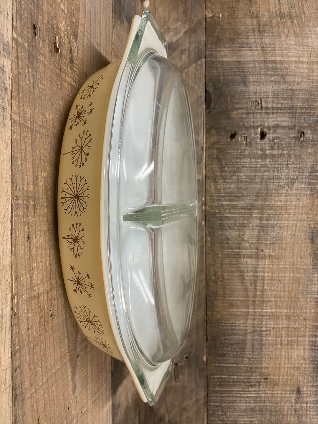 Vintage Dandelion Pyrex Split Casserole Dish With Lid (small Chip) - Etsy