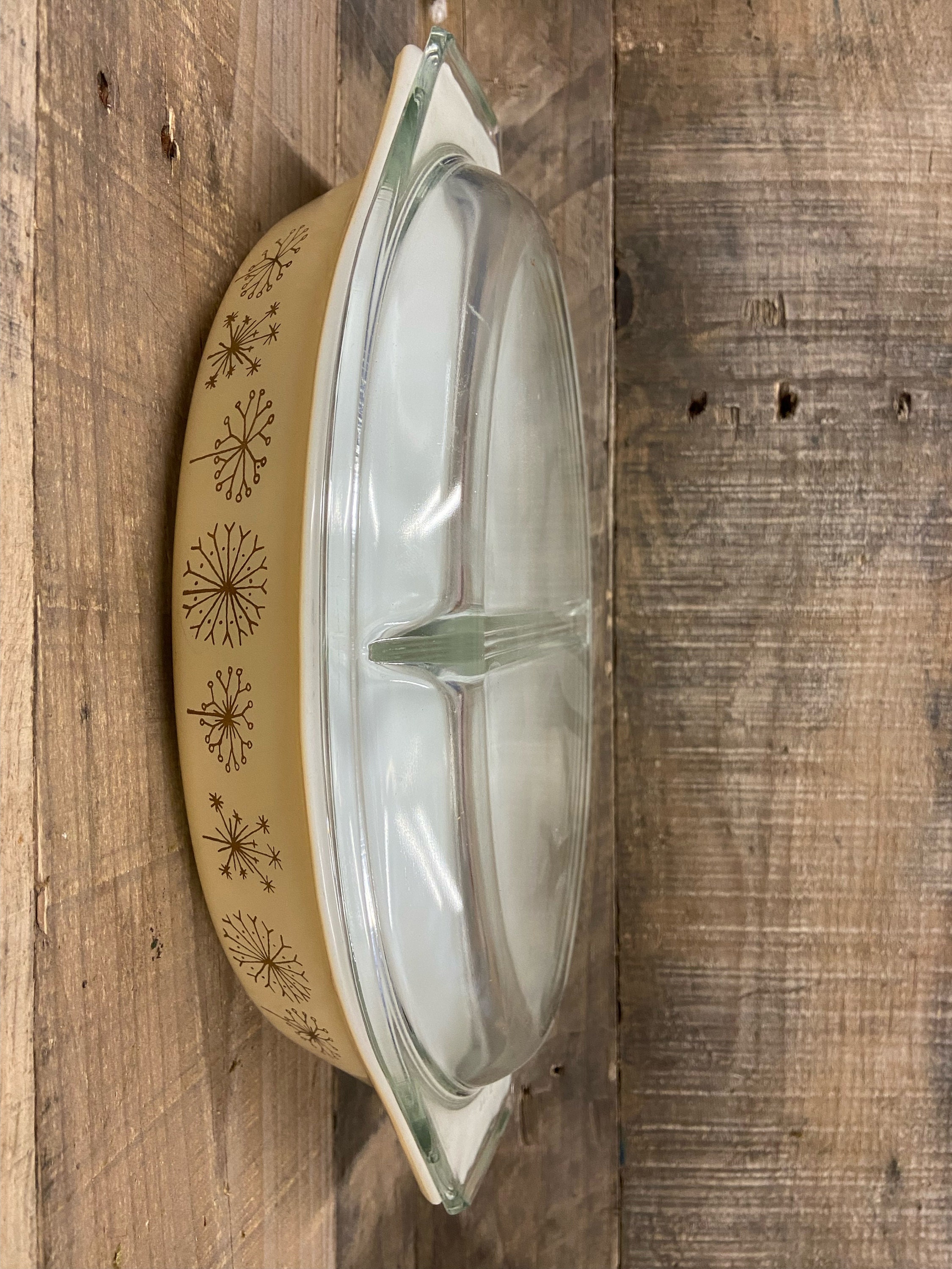 Vintage Dandelion Pyrex Split Casserole Dish With Lid small Chip - Etsy