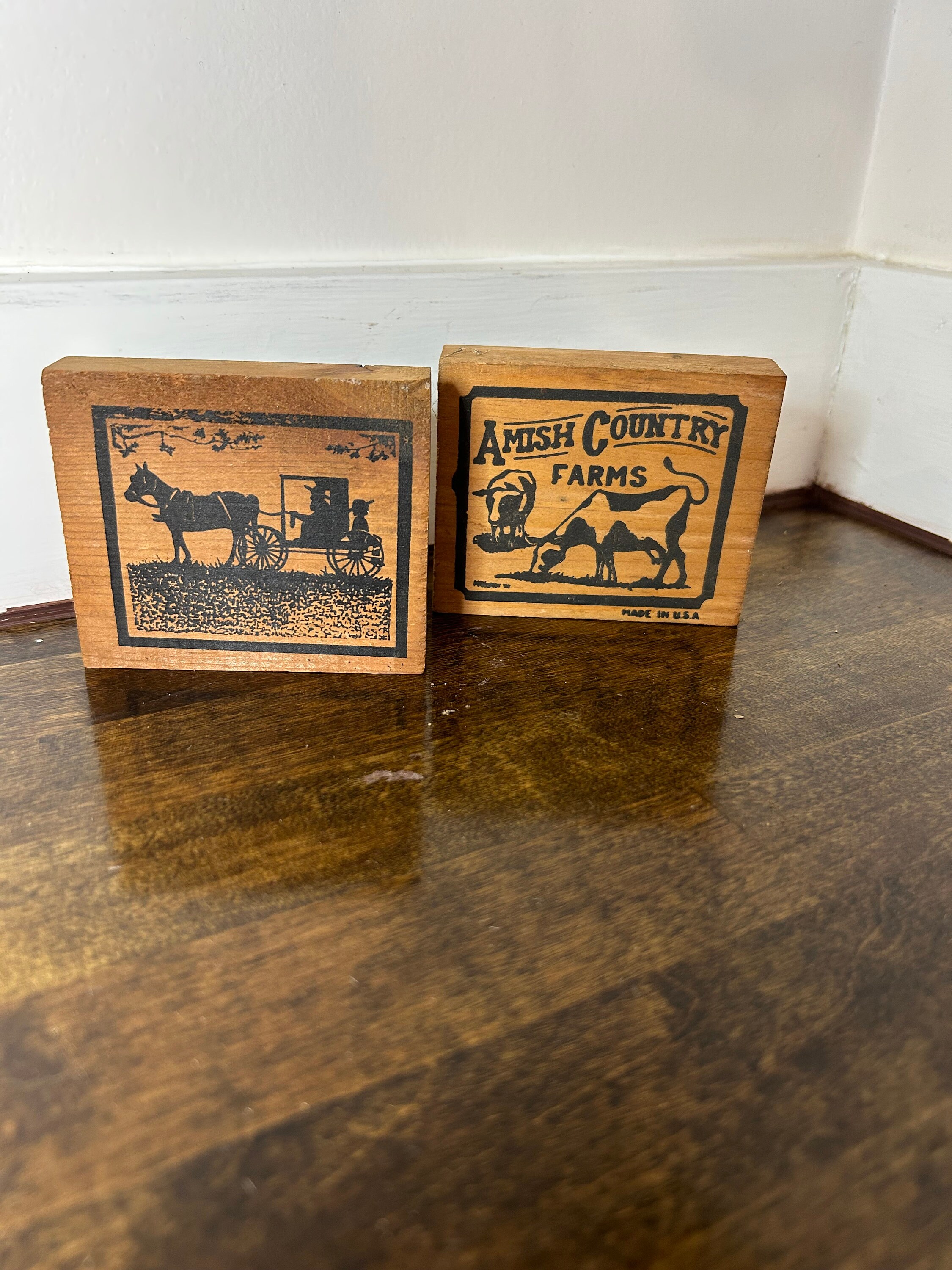 Vintage Wooden Blocks Amish Country Farms - Etsy