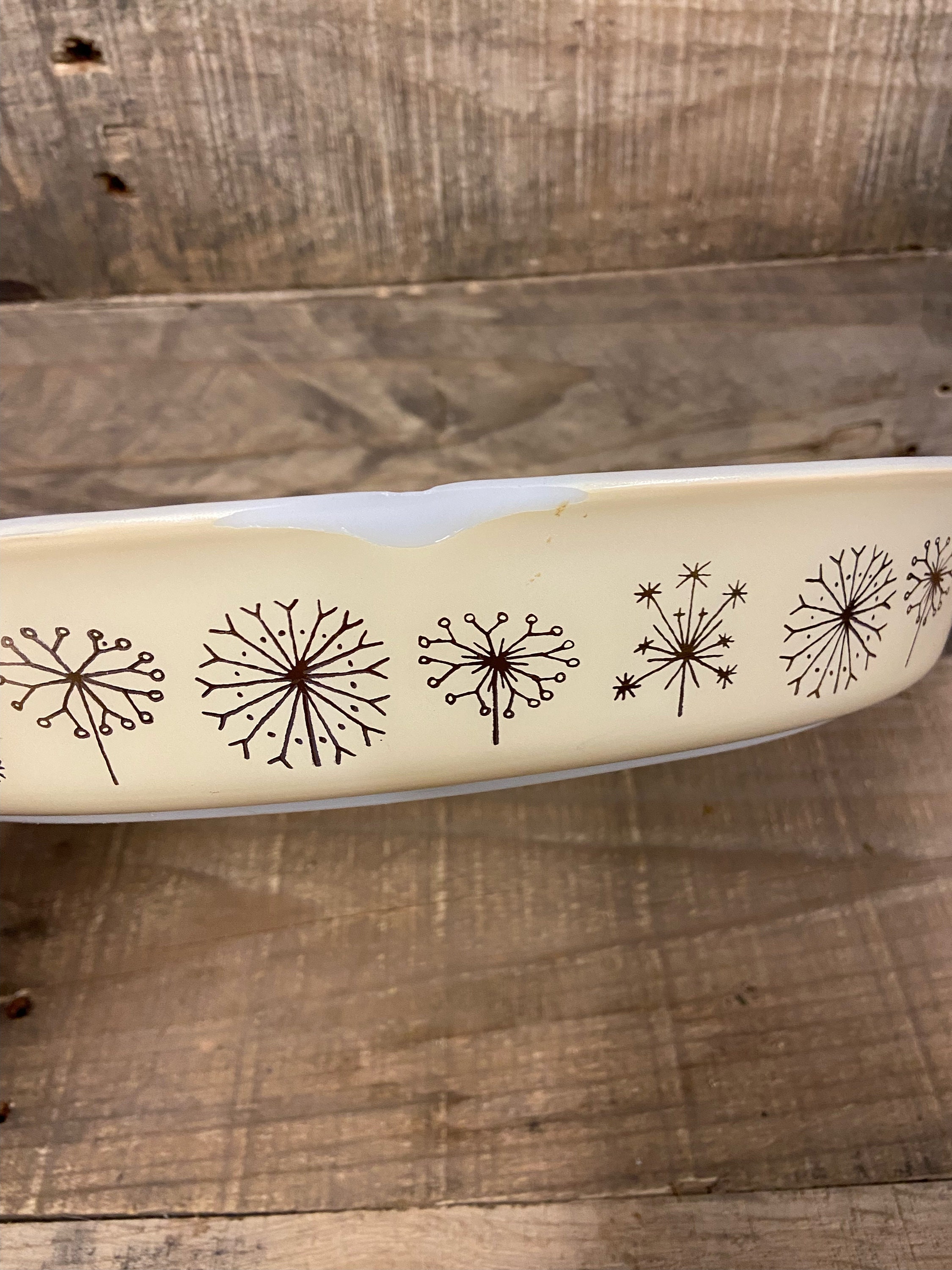 Vintage Dandelion Pyrex Split Casserole Dish With Lid small Chip - Etsy
