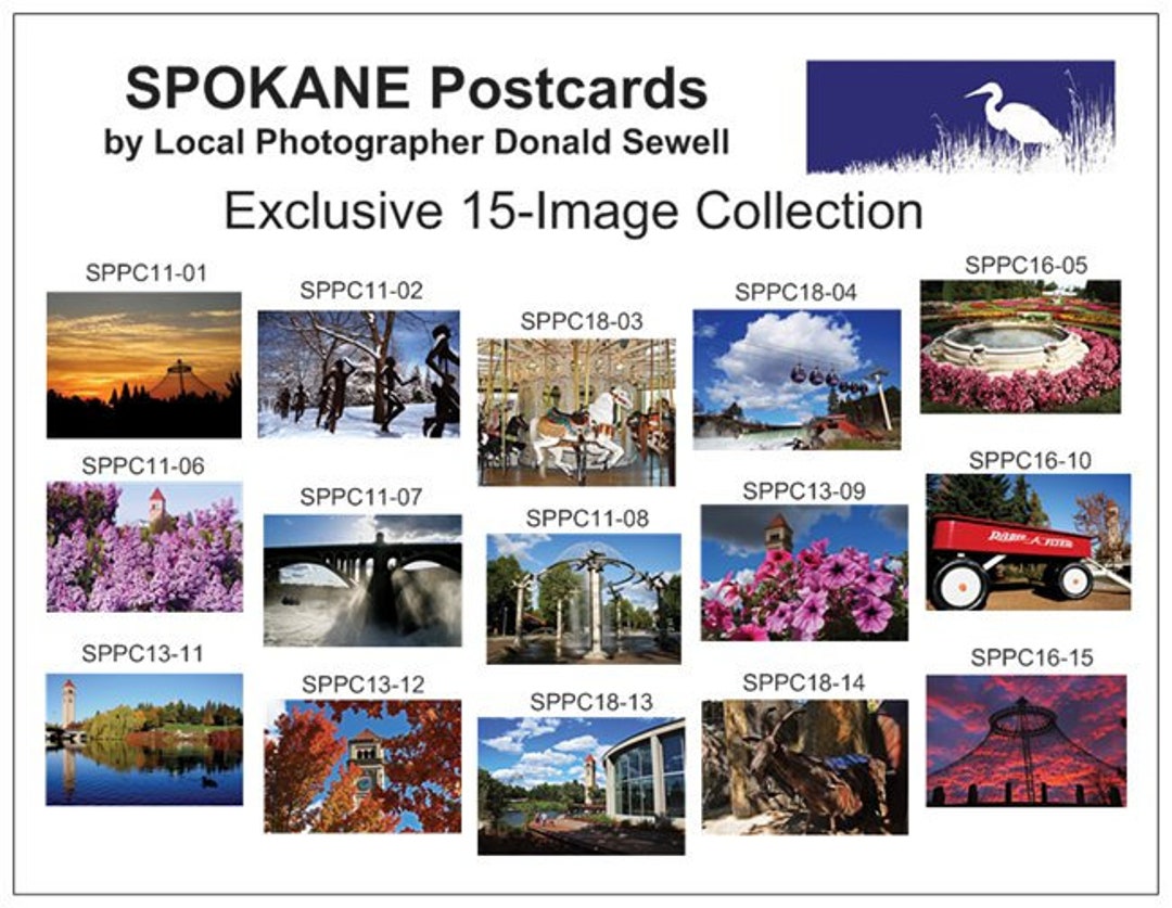 Spokane Postcard Set, PNW, Washington, Landmarks, Icons, Lilac City ...