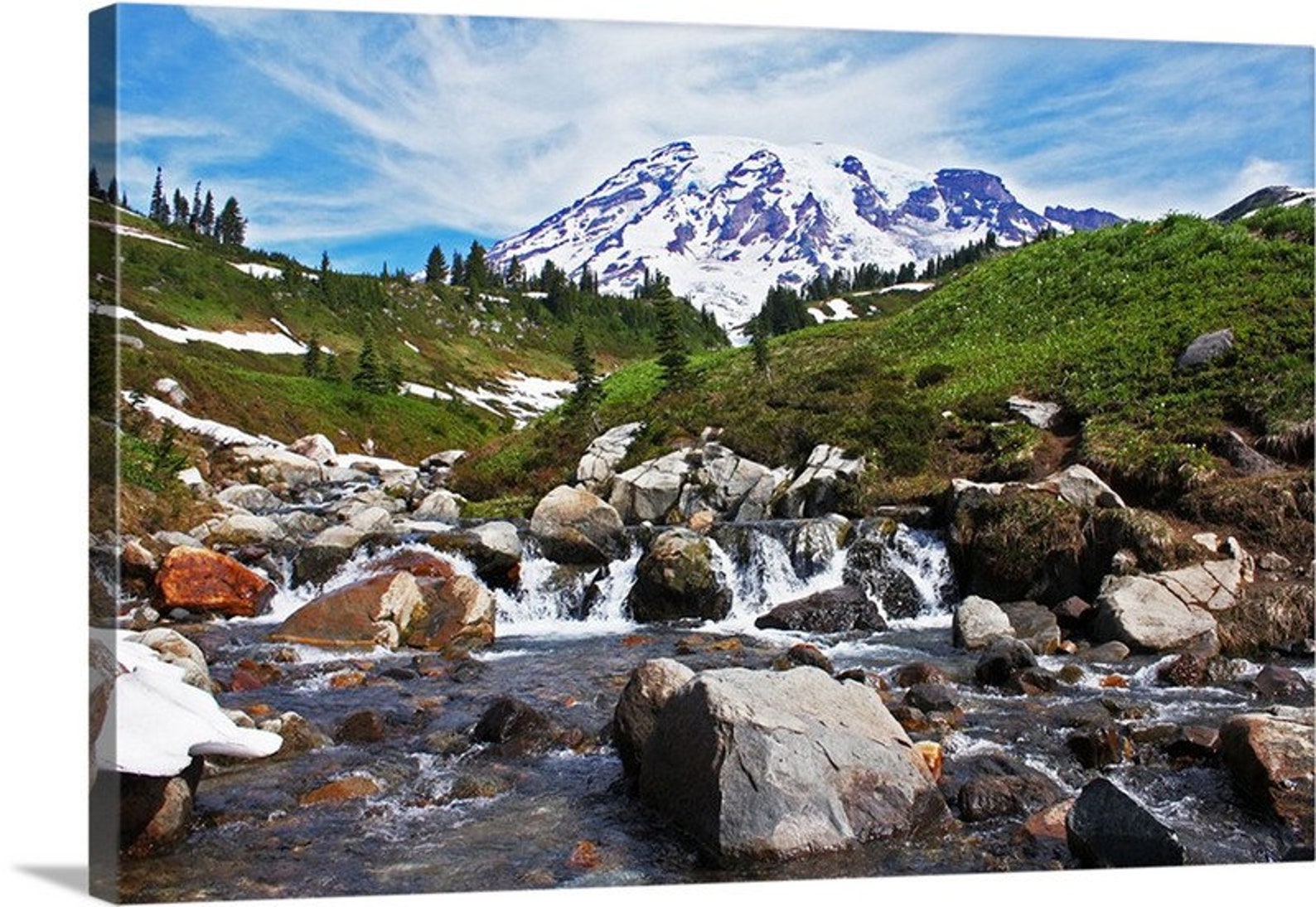 Mount Rainier Print, Edith Creek Waterfalls, Paradise Washington 3809 ...