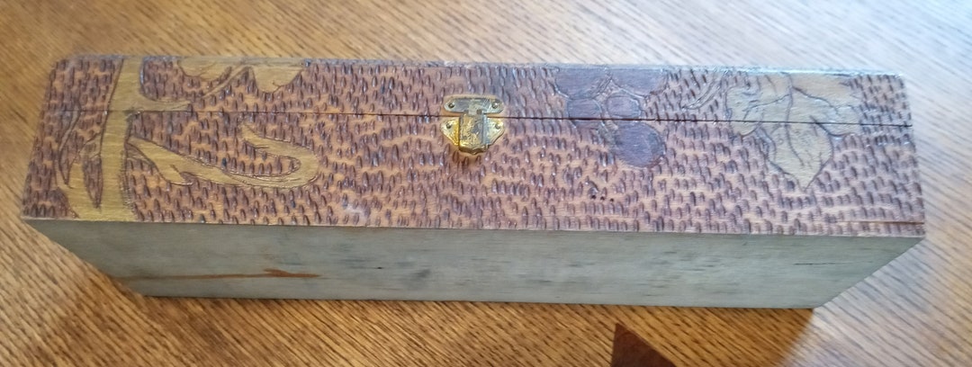 Vintage, Collectable Men's Wooden Tie Box, Embossed, 1900s, Inscribed ...