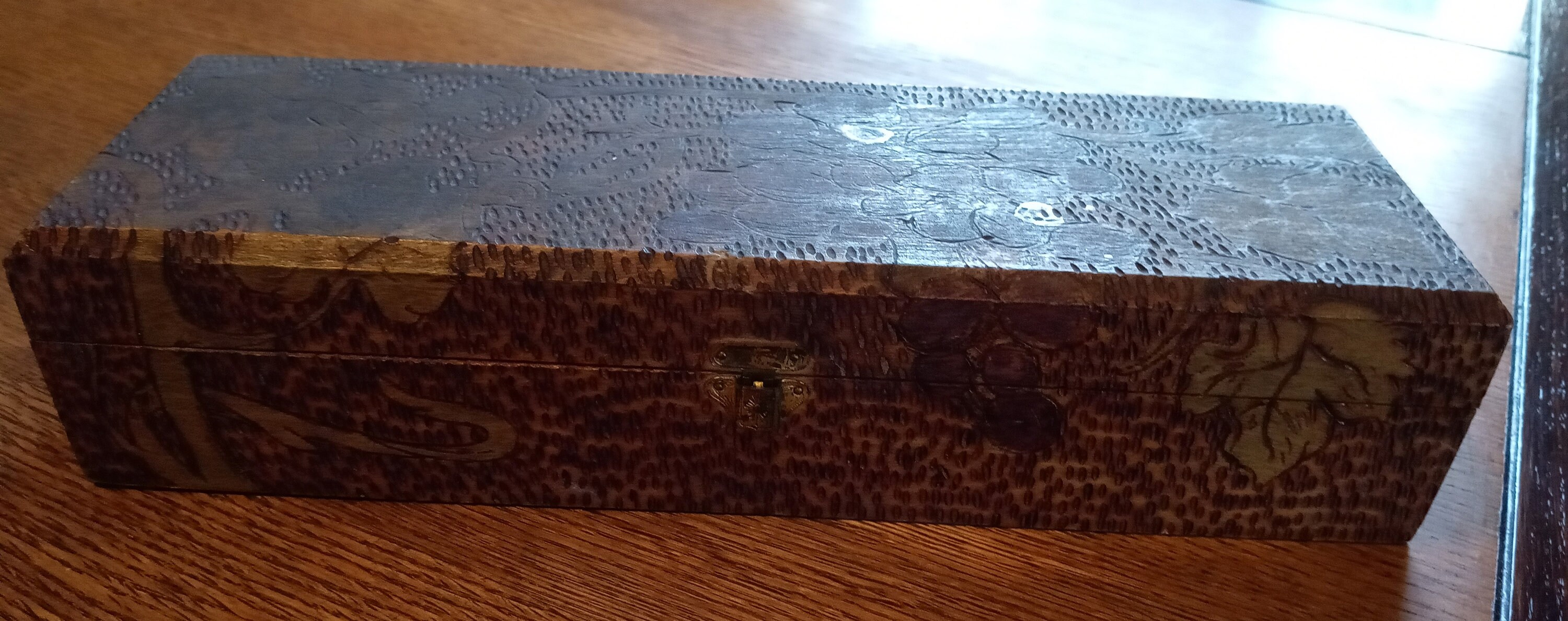 Vintage, Collectable Men's Wooden Tie Box, Embossed, 1900s, Inscribed ...