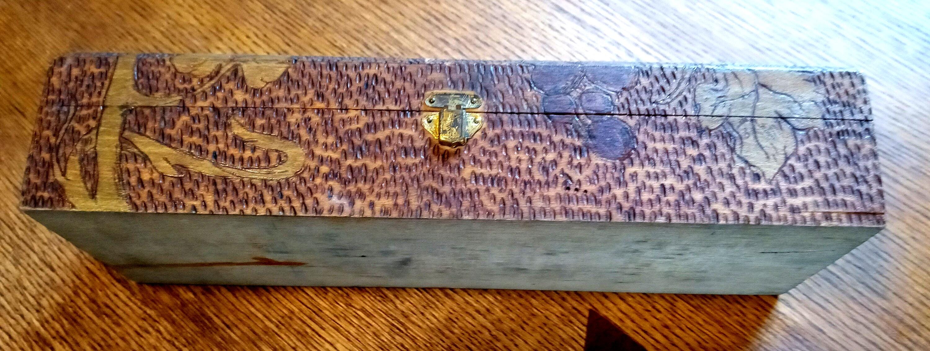 Vintage, Collectable Men's Wooden Tie Box, Embossed, 1900s, Inscribed ...