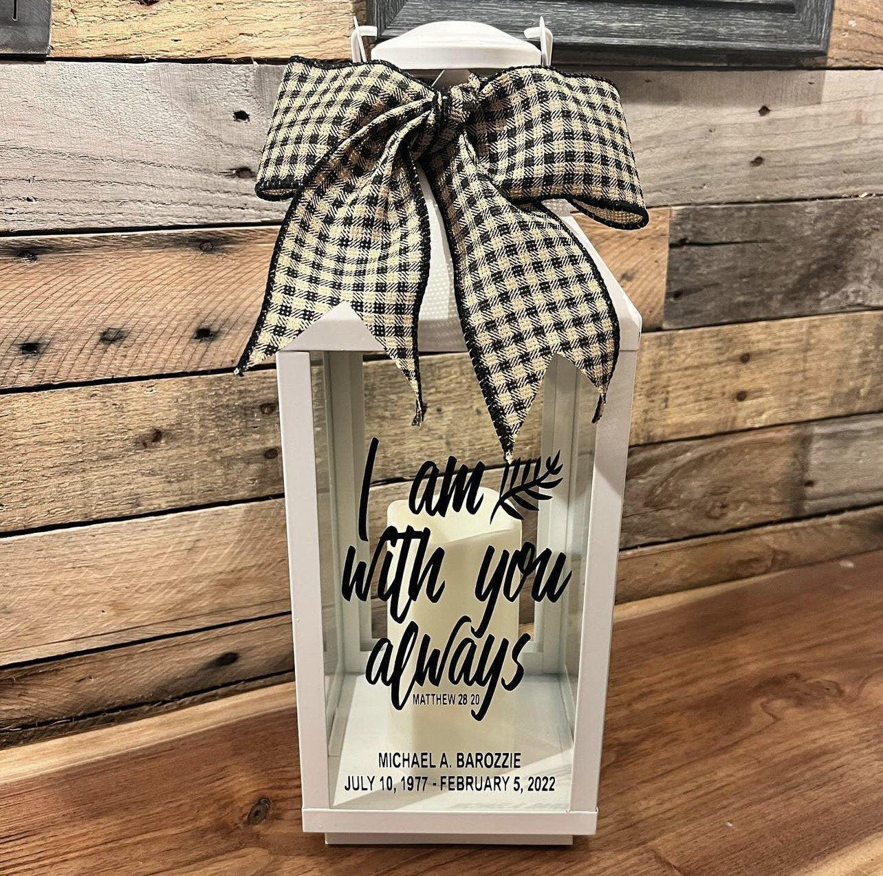 Custom Memorial Lantern With Glowing Candle - Etsy