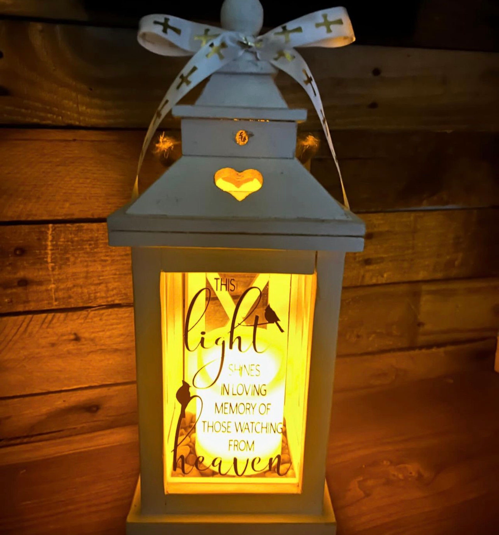 Custom Memorial Lantern With Glowing Candle - Etsy