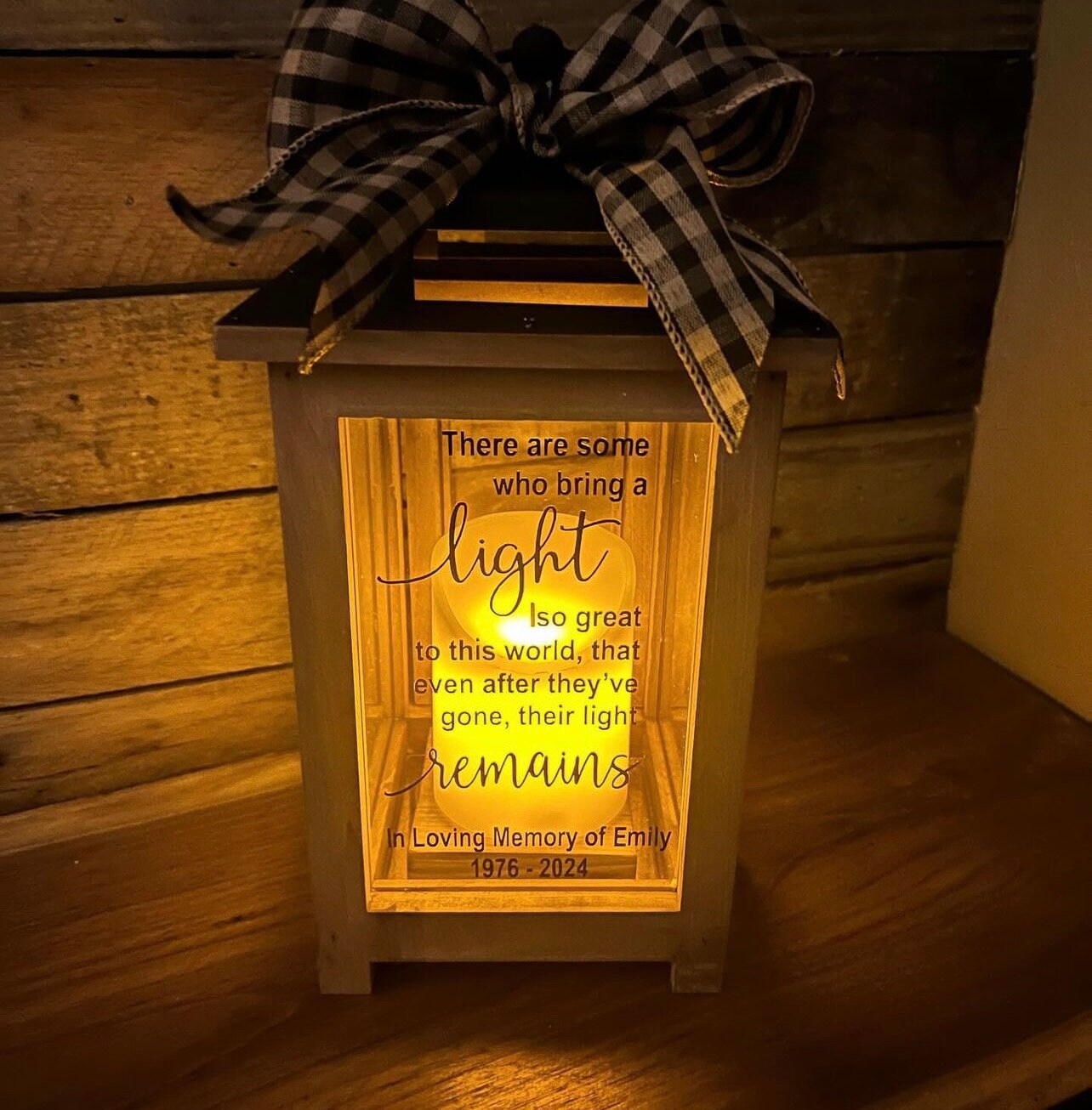 Custom Memorial Lantern With Glowing Candle - Etsy