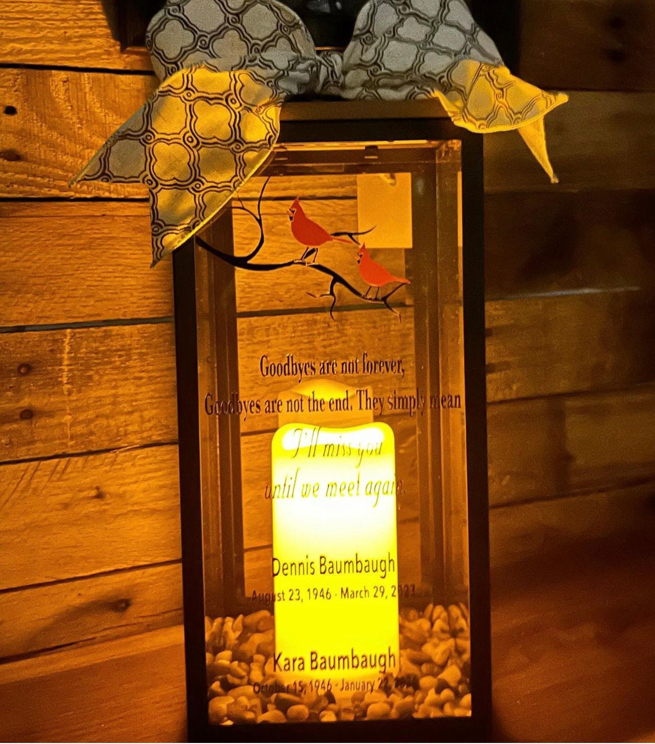 Custom Memorial Lantern With Glowing Candle - Etsy
