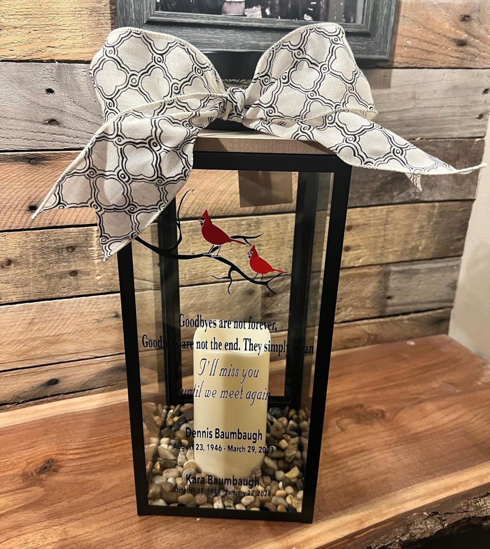 Custom Memorial Lantern With Glowing Candle - Etsy