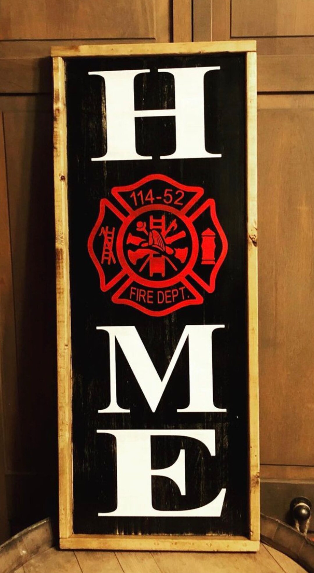 Wood Fireman Home Sign - Handmade, Hand Painted, Custom Gift - Etsy