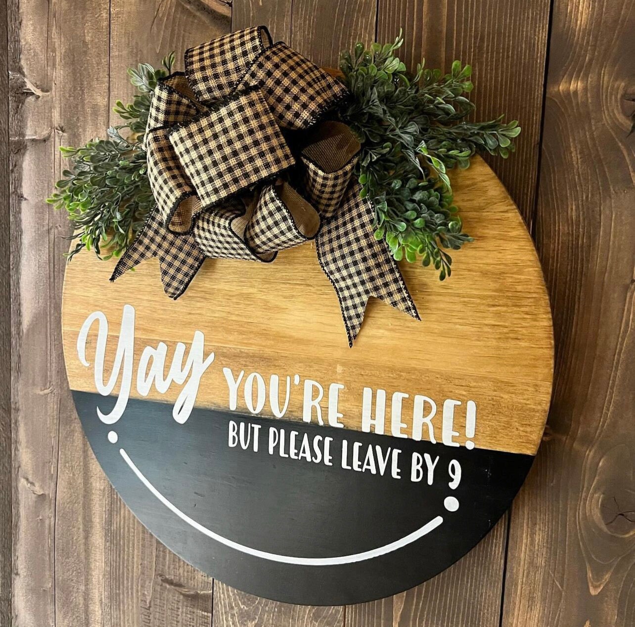 Round Wood Door Hanger| Custom Door Hanger| Handmade Door Hanger - Etsy