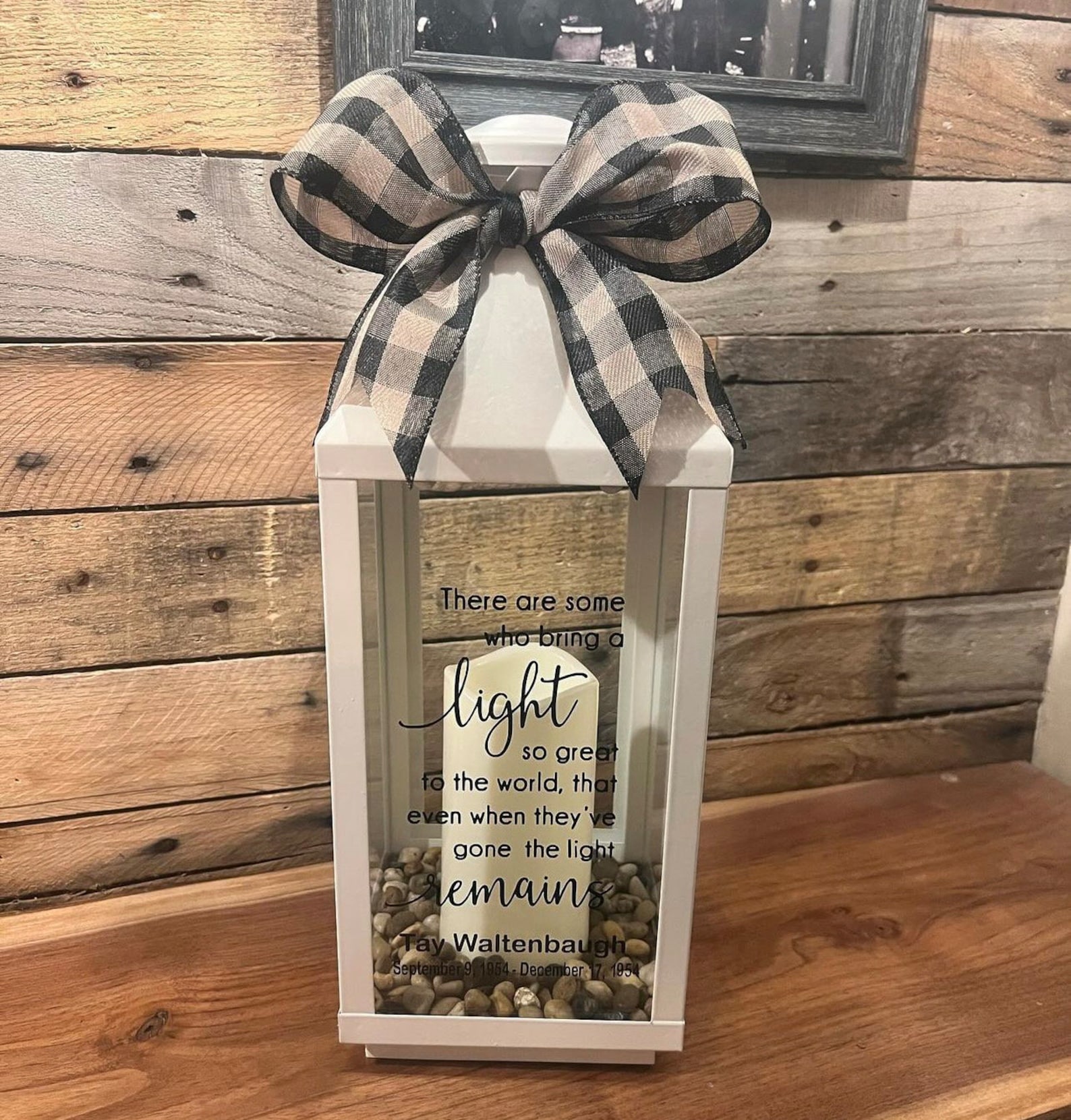 Custom Memorial Lantern With Glowing Candle - Etsy