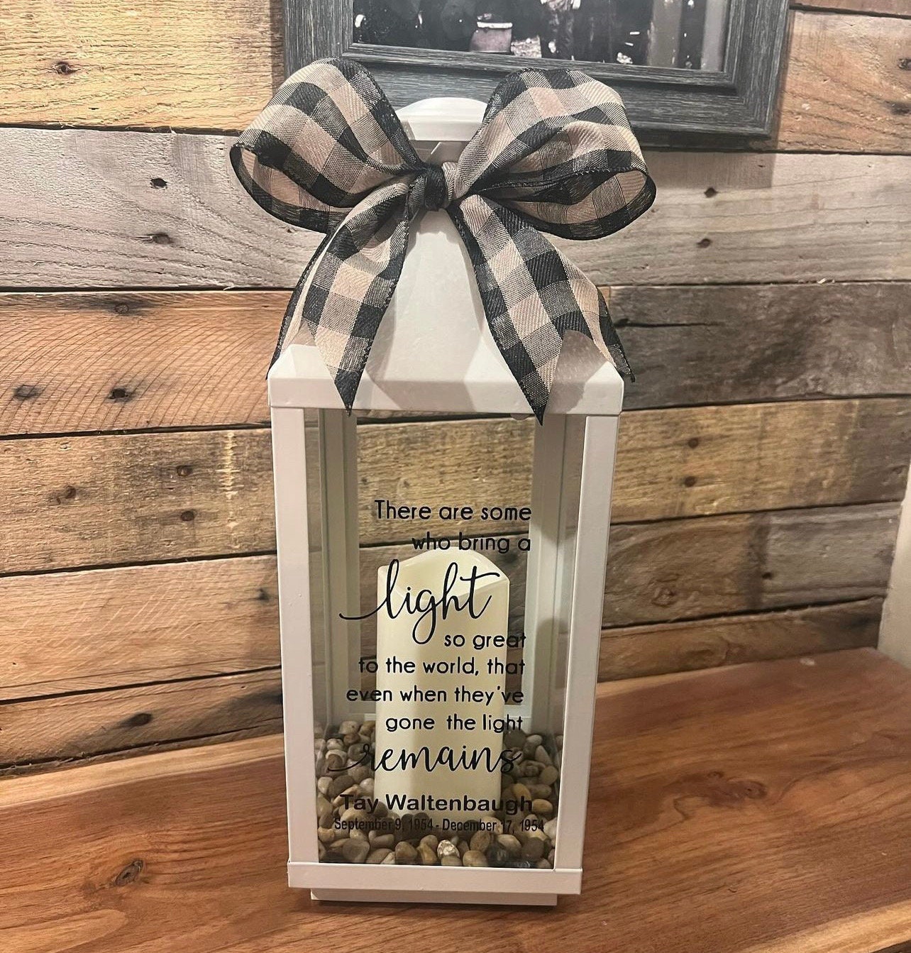 Custom Memorial Lantern With Glowing Candle - Etsy
