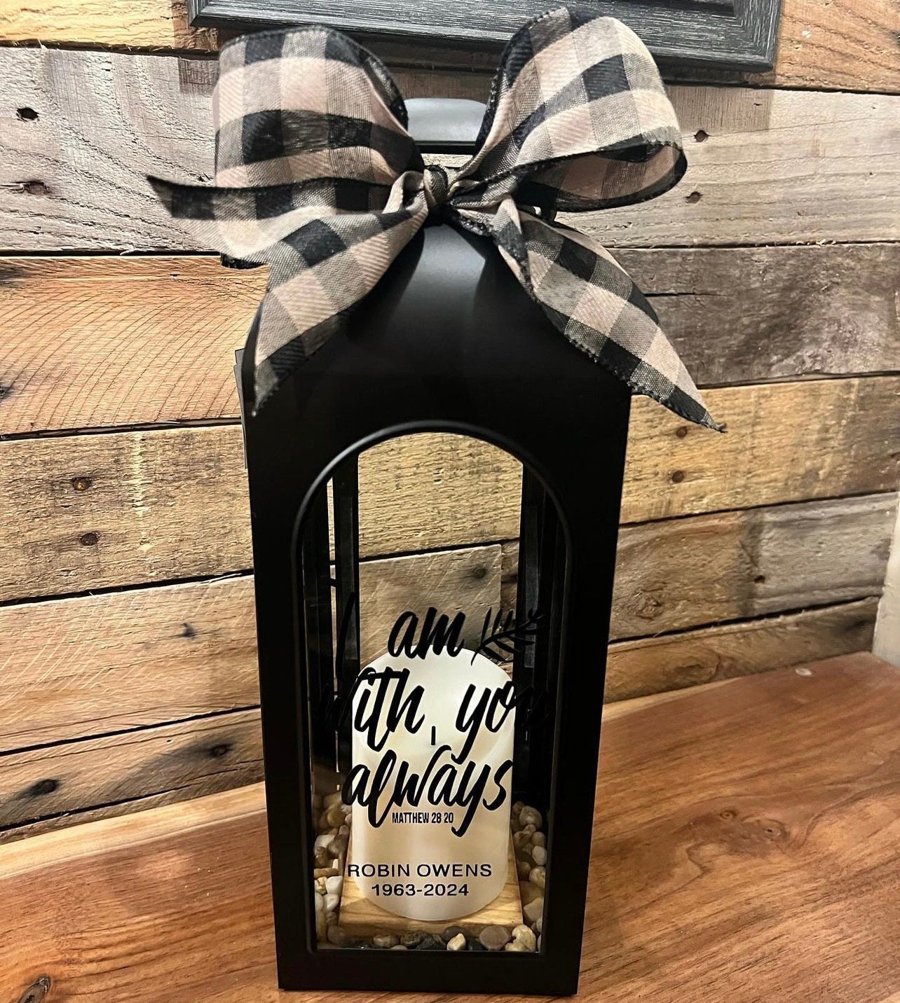 Custom Memorial Lantern With Glowing Candle - Etsy