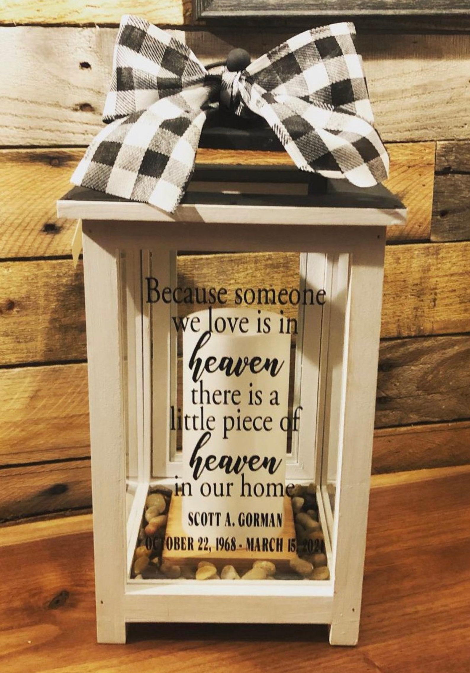 Custom Memorial Lantern With Glowing Candle - Etsy
