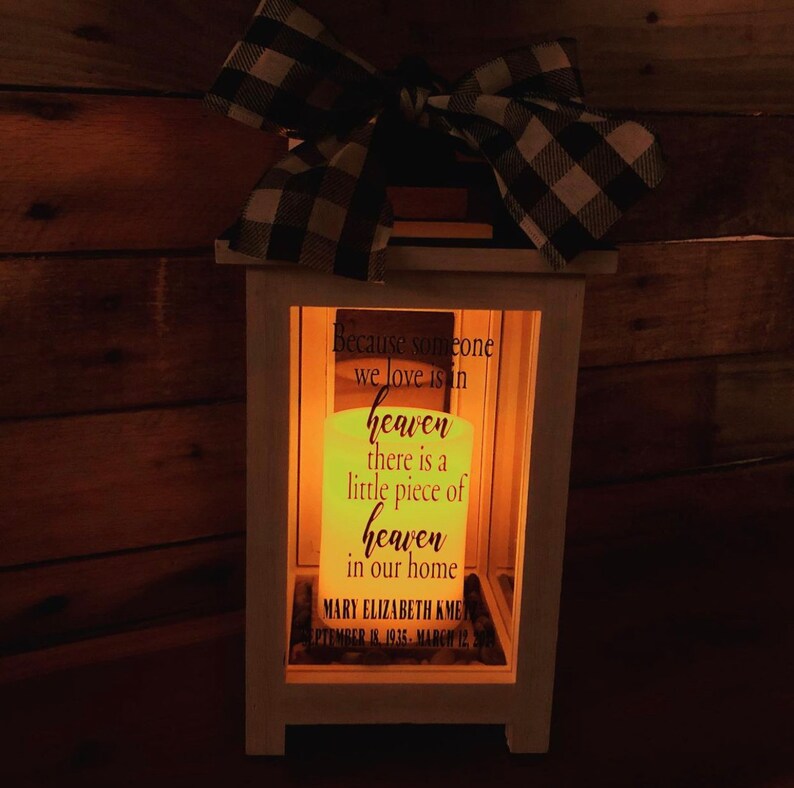 Custom Memorial Lantern With Glowing Candle - Etsy
