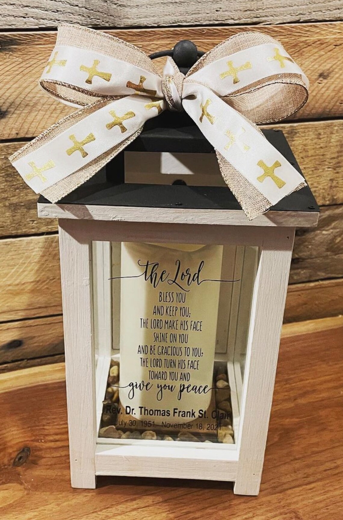 Custom Memorial Lantern With Glowing Candle - Etsy
