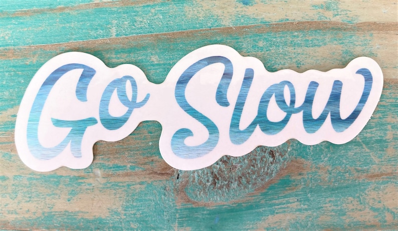 Go Slow - Go With the Flow Sticker - Etsy