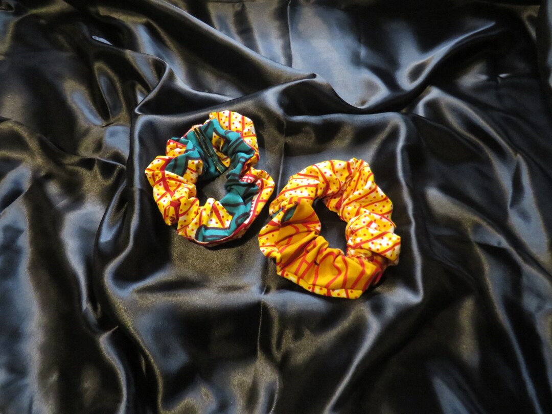 Gold African Print Scrunchie - Etsy
