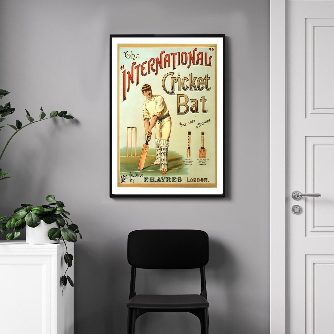 Cricket Bat Poster Retro Advertising Vintage Advertising - Etsy