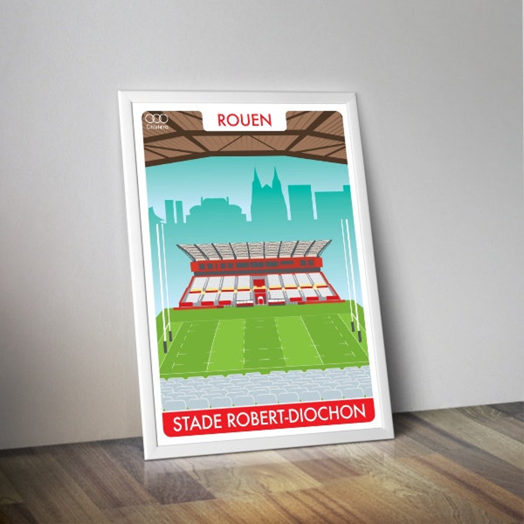 ROUEN Stadium Poster - Rugby Pro D2 - Rugby Poster - Chistera Poster - Etsy