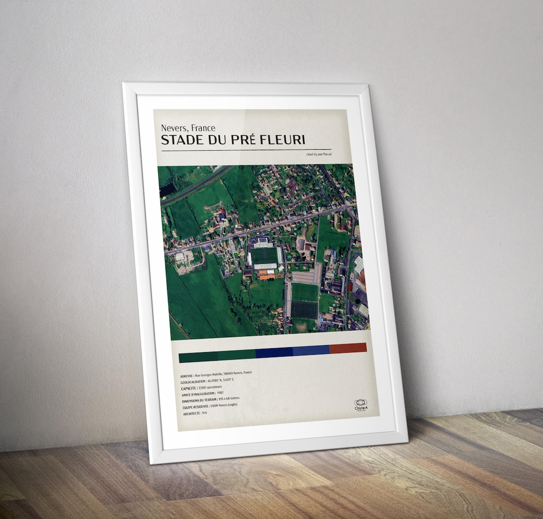 Nevers Rugby Stadium Poster I Meadow Flower Stadium I Rugby Poster ...