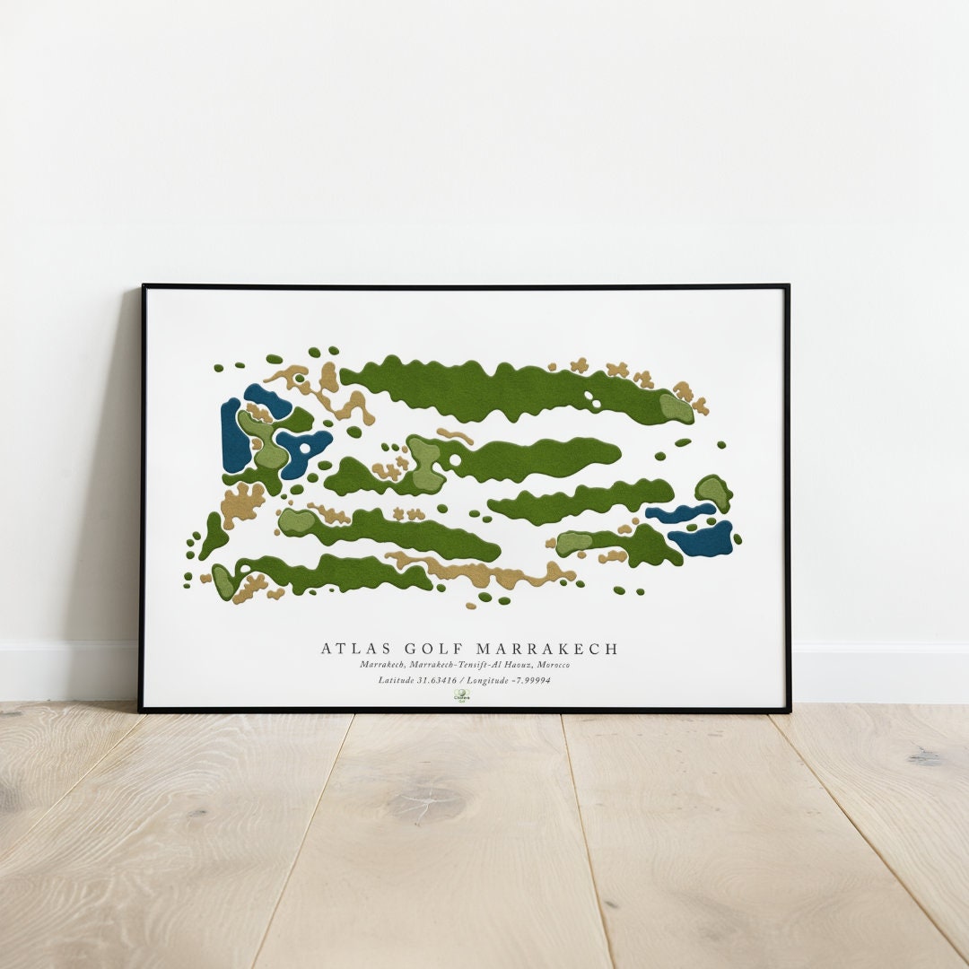 Atlas Golf Poster Marrakech I Atlas Golf Morocco - Etsy