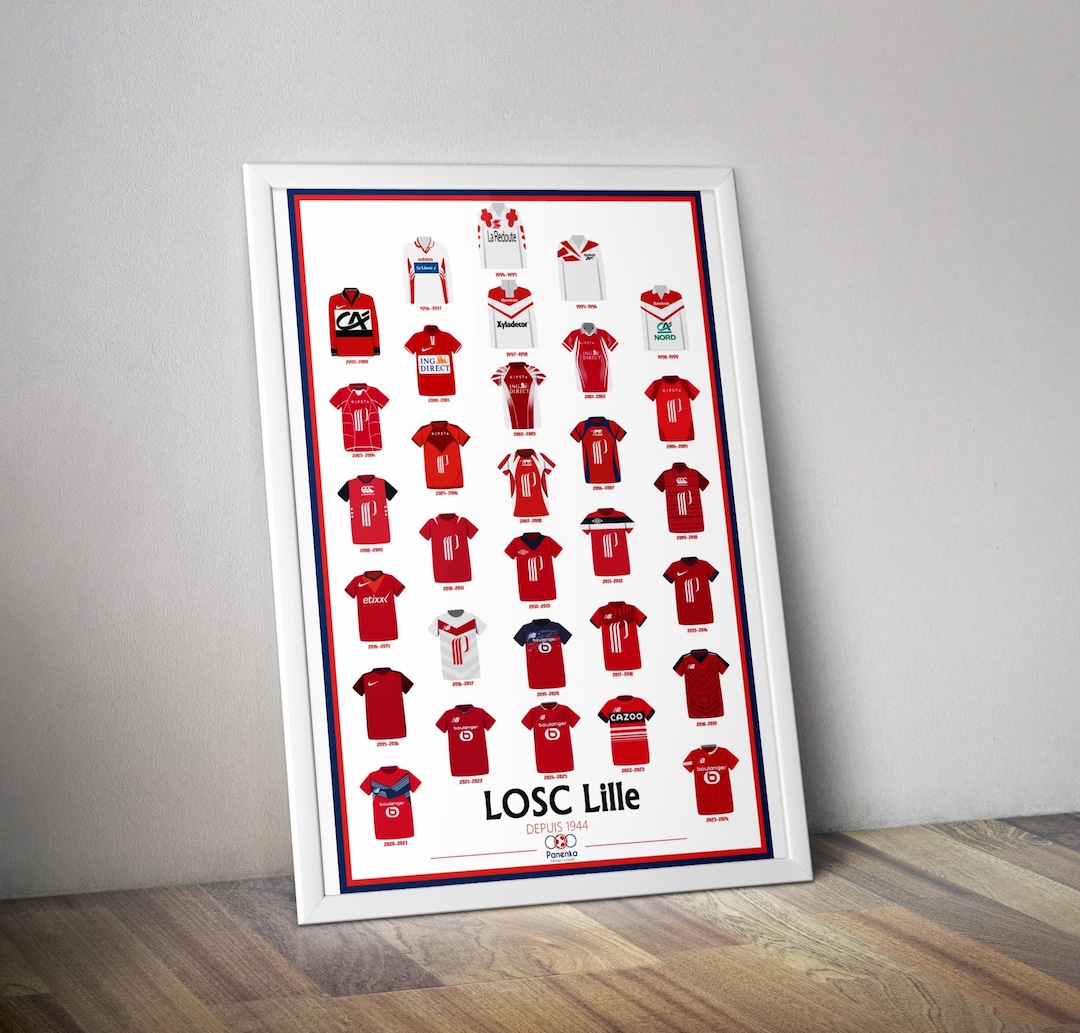 LILLE Jersey Poster From 1944 to 2025 - Etsy