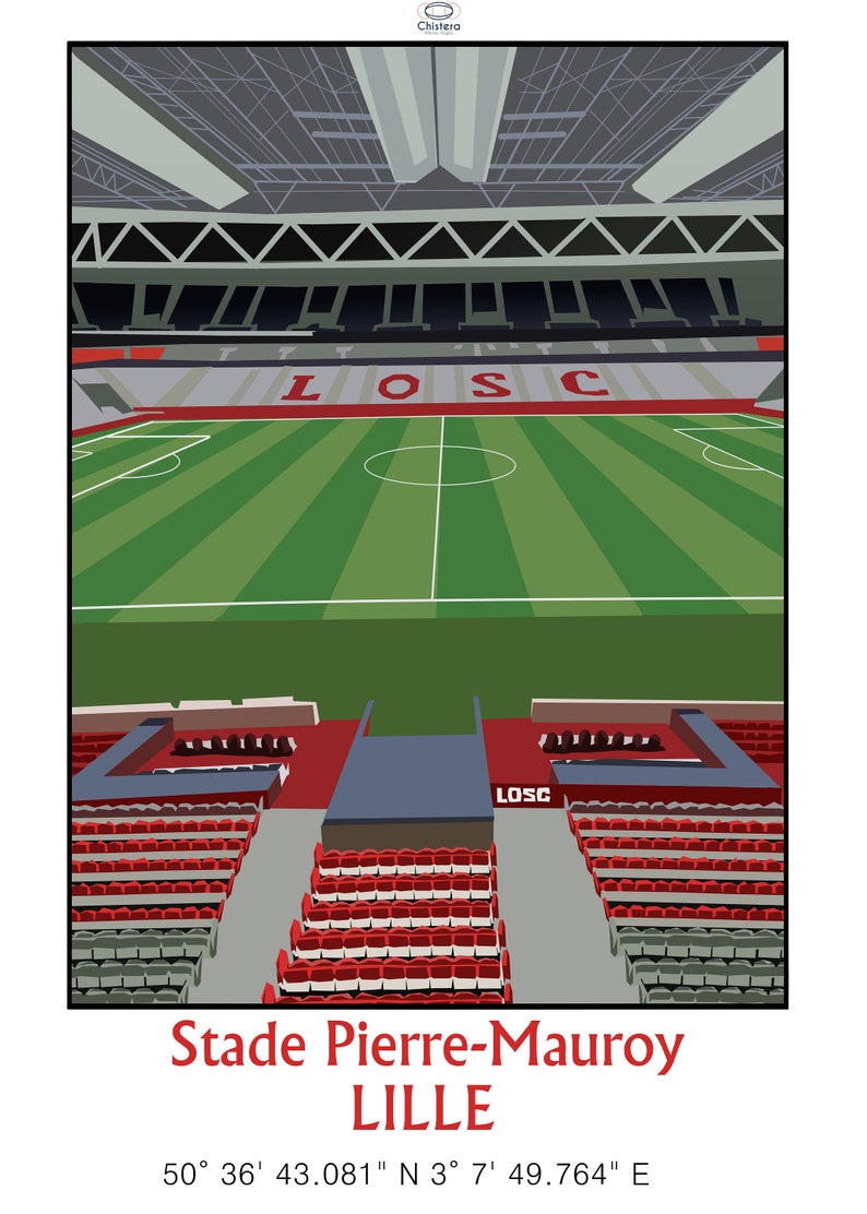 LILLE Stadium Poster I Football Stadium I LOSC - Etsy