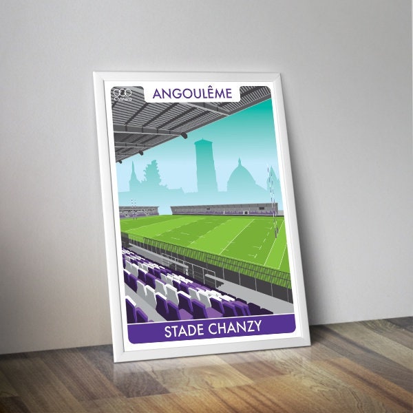 Angouleme Rugby Stadium Poster Chanzy Stadium - Etsy