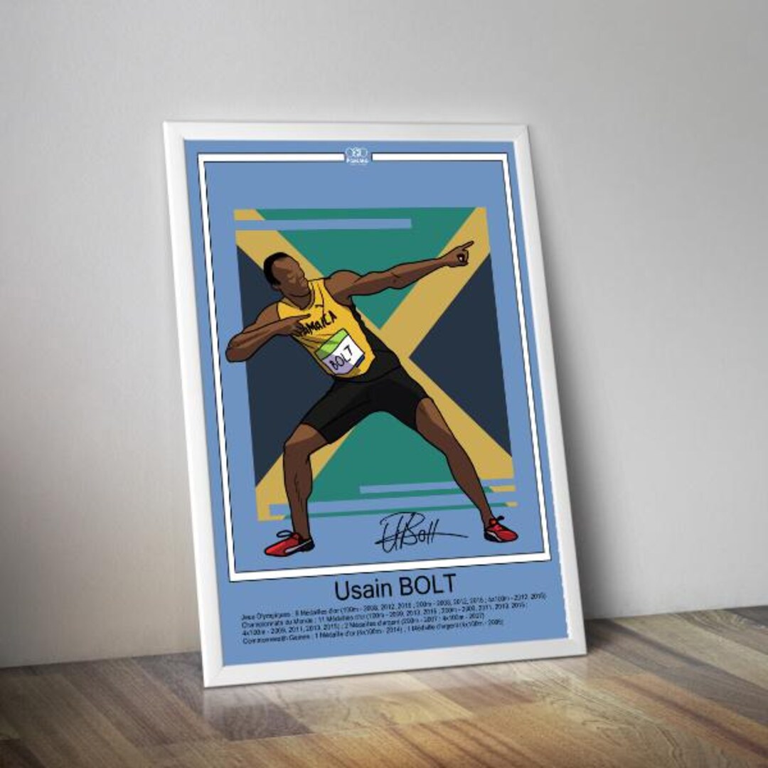 Usain Bolt Autograph and Achievements I Usain Bolt Poster - Etsy Australia