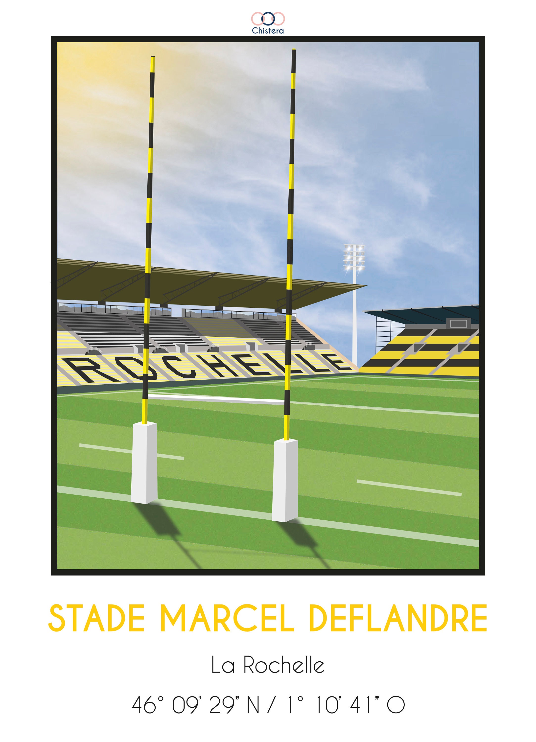 Rugby Stade Marcel Deflandre La Rochelle Affiche vendu par Gan Cliegg ...