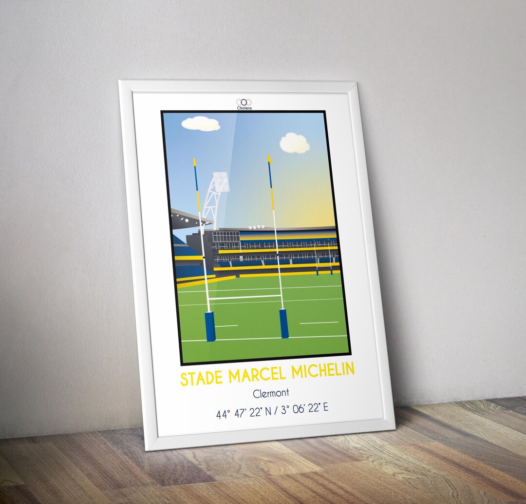 Rugby Poster Marcel Stadium Michelin Poster Clermont I Top 14 I Rugby ...